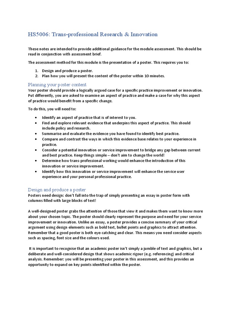 Additional Guidance Notes | PDF | Experience | Essays