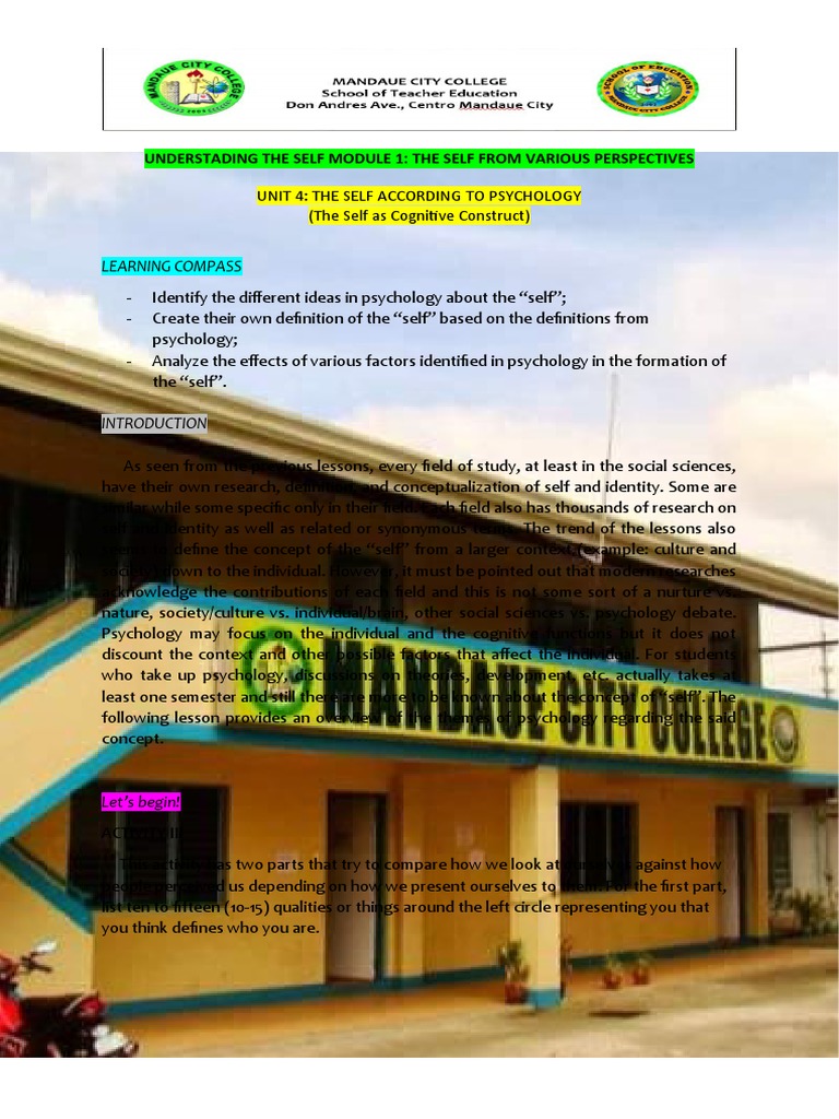 Uts Module 1 - Unit 4 | PDF | Self Esteem | Identity (Social Science)
