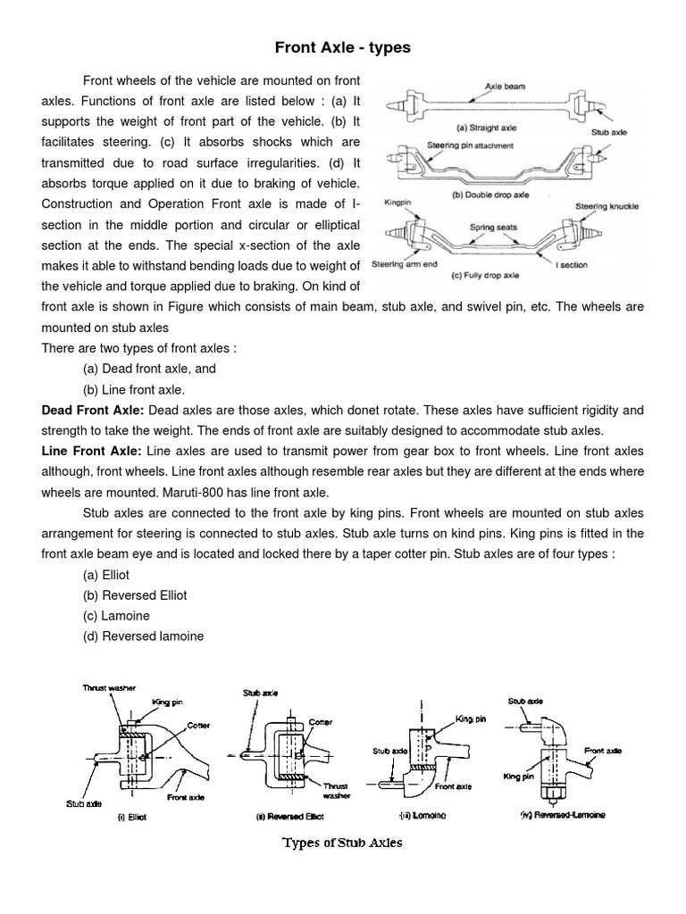 Steering and Suspension System | PDF | Axle | Steering