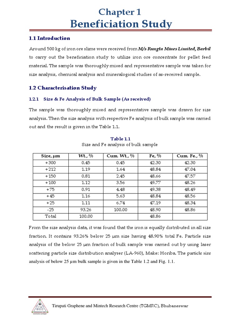 Iron Ore Slime Beneficiation Study | PDF | Shear Stress | Rheology
