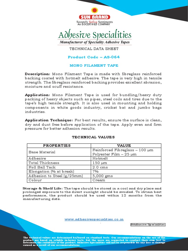 High Strength Mono Filament Tape with Fiberglass Reinforced Backing for ...