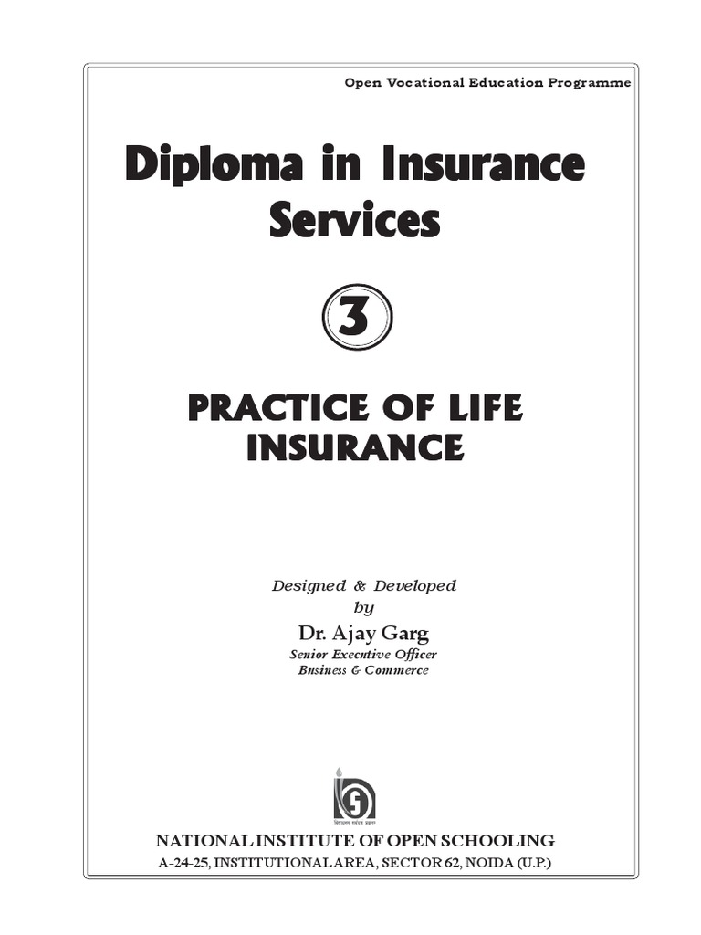 Diploma in Insurance Services | PDF | Insurance | Life Insurance