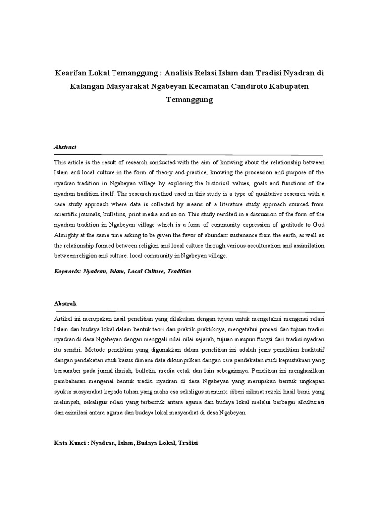 Jurnal Nyadran KKN Ngabeyan | PDF | Ilmu Sosial | Agama & Spiritualitas