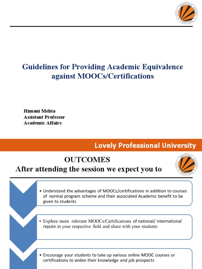 MOOC Presentation | PDF | Massive Open Online Course | Educational ...