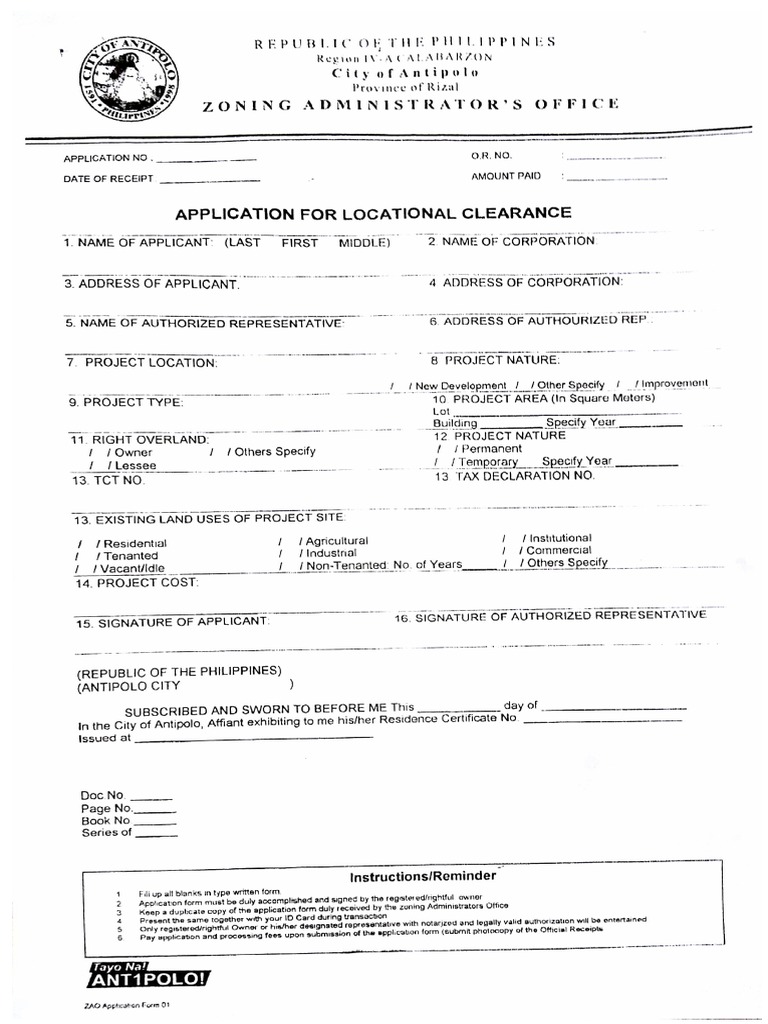 Zoning Form | PDF
