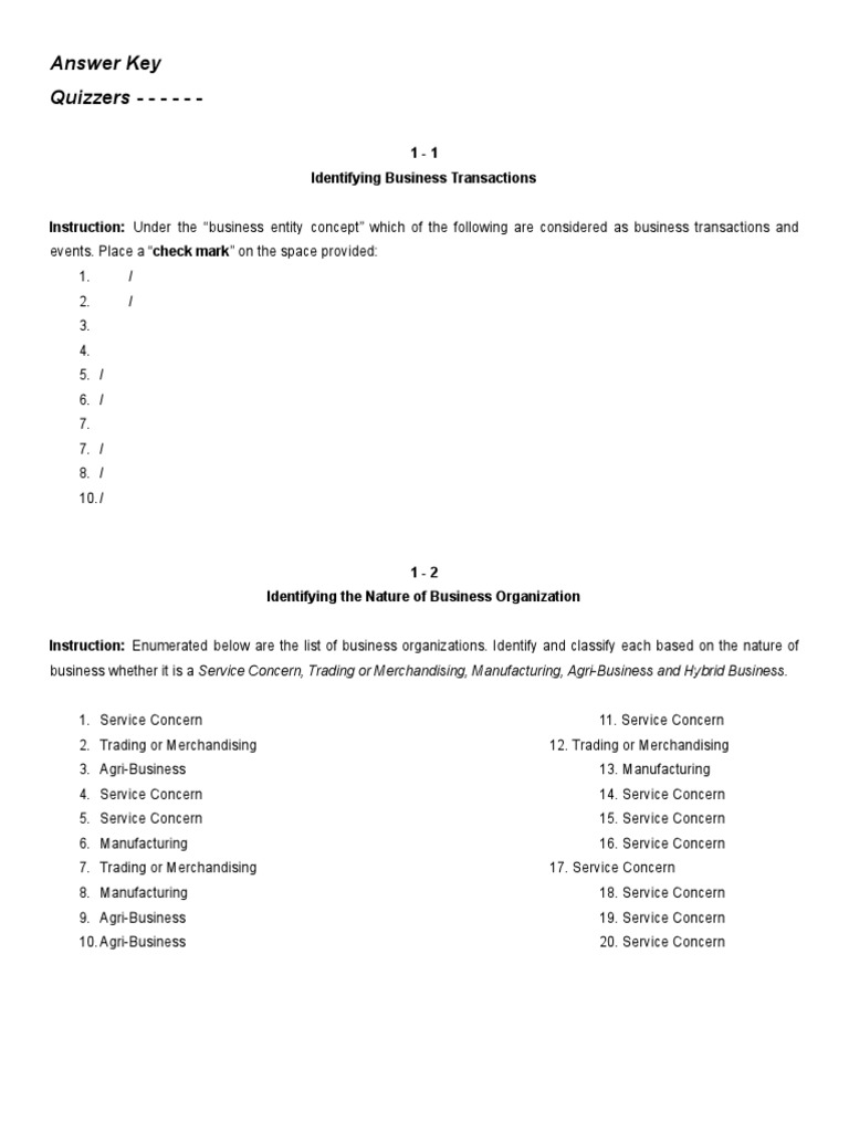 Accounting Answer Key Overview | PDF | Expense | Depreciation