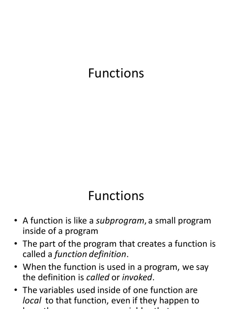 6 Functions Pdf Parameter Computer Programming Subroutine 3036