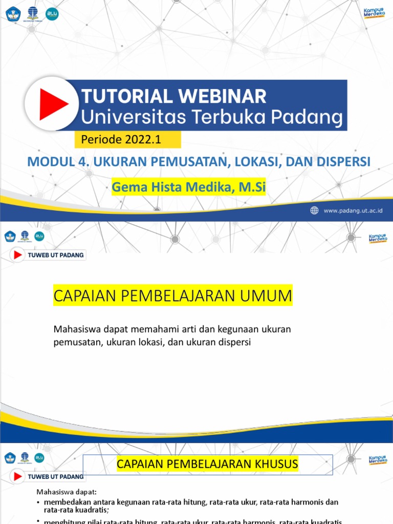 Modul4.ukuran Pemusatan, Lokasi, Dan Dispersi | PDF