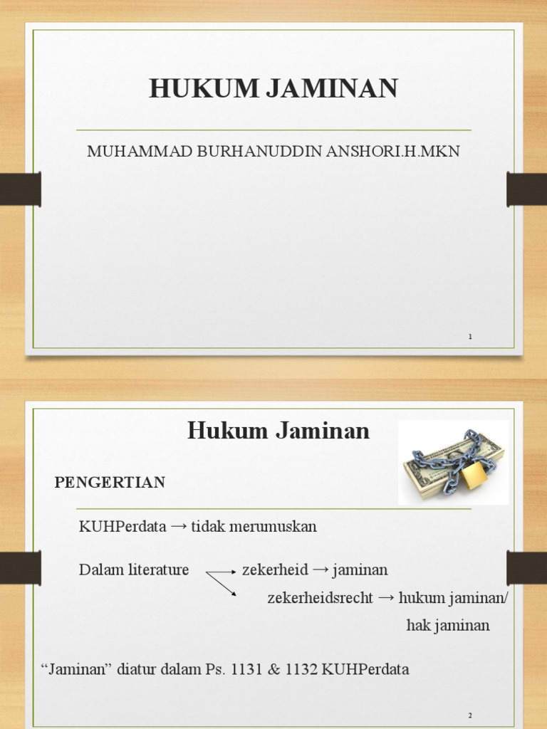 Hukum Jaminan: Definisi dan Jenisnya | PDF
