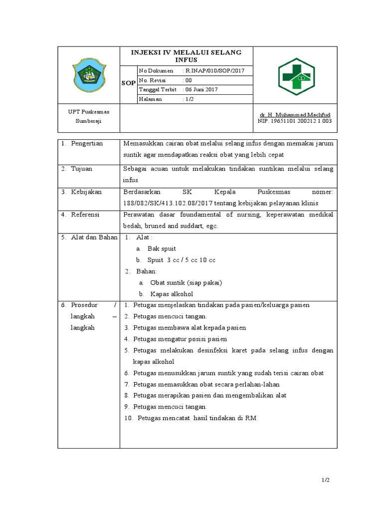 010 Injeksi IV Lewat Selang | PDF