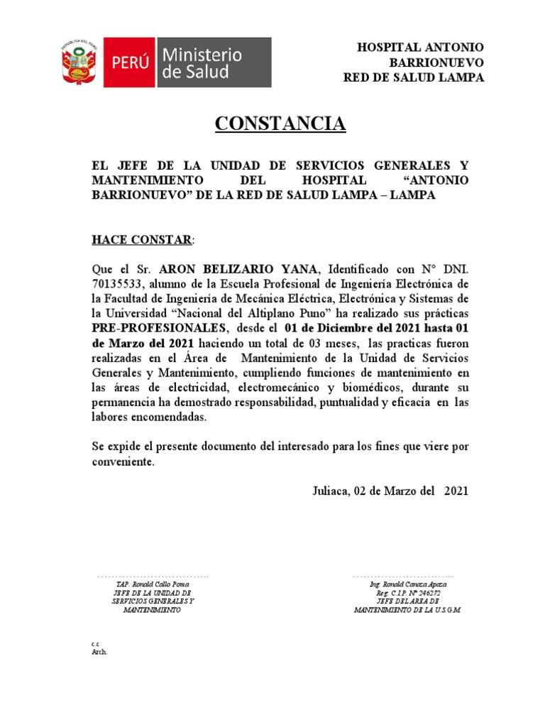 CERTIFICADO Aron | PDF