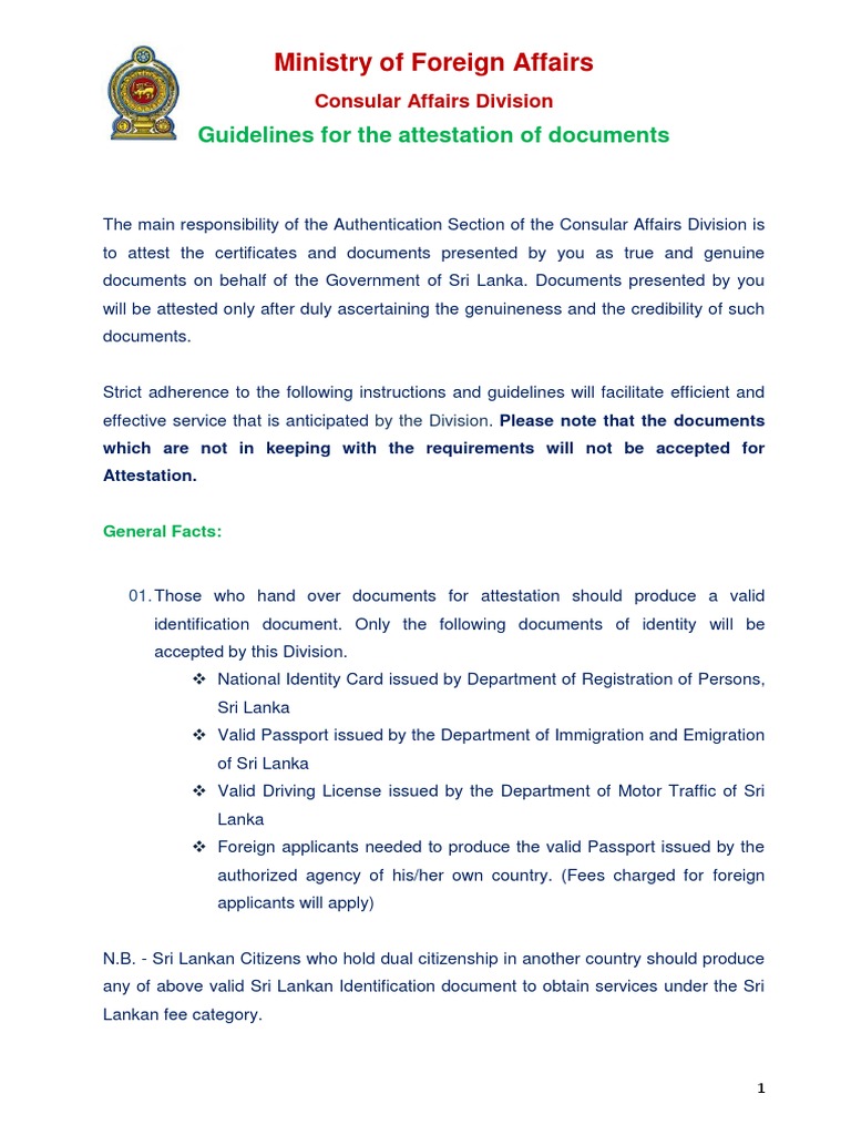 Consular Guidlines New | Download Free PDF | Identity Document | Affidavit