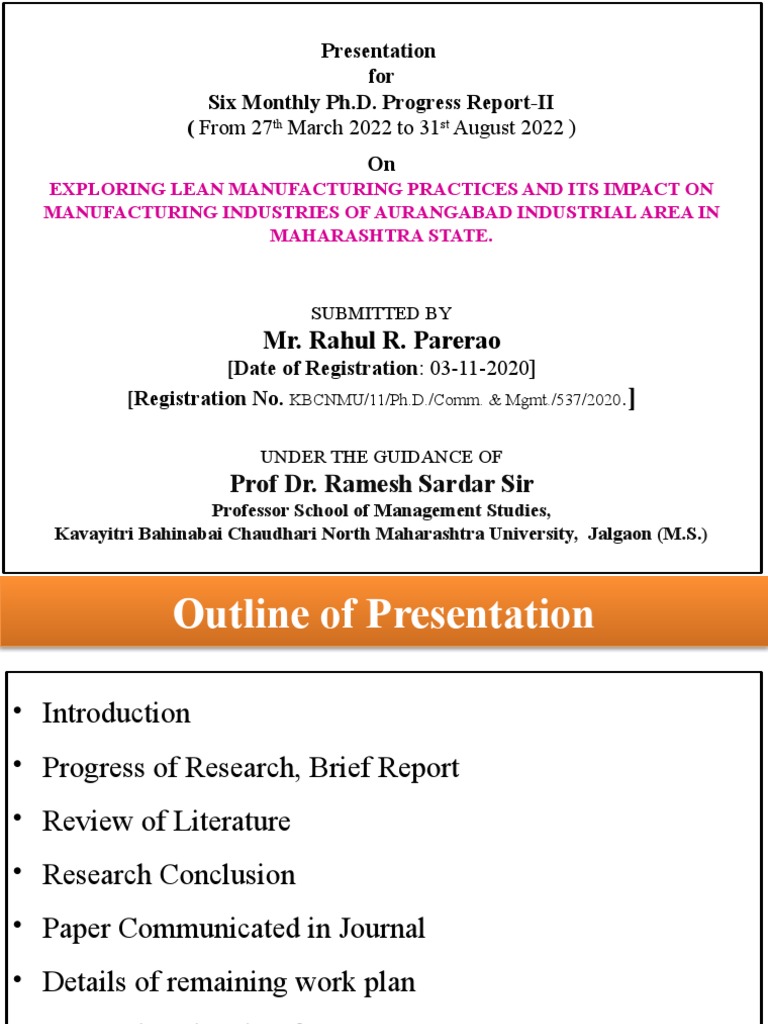 RRC Committee Second Six Monthly Report PPT 3 | PDF | Lean ...