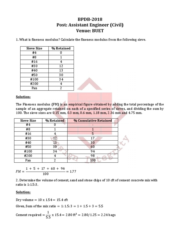 BPDB 2018 Assistant Engineer Exam Paper | PDF | Earth Sciences | Materials