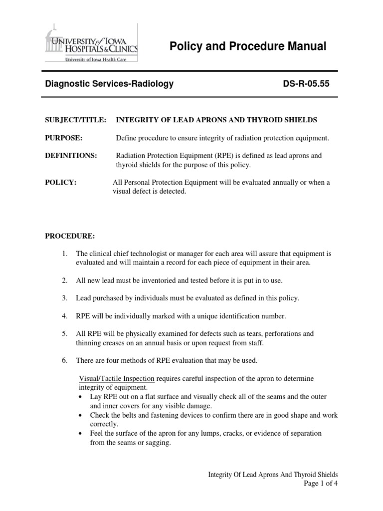 Integrity Lead Aprons Thyroid Shields - 02 19 | PDF