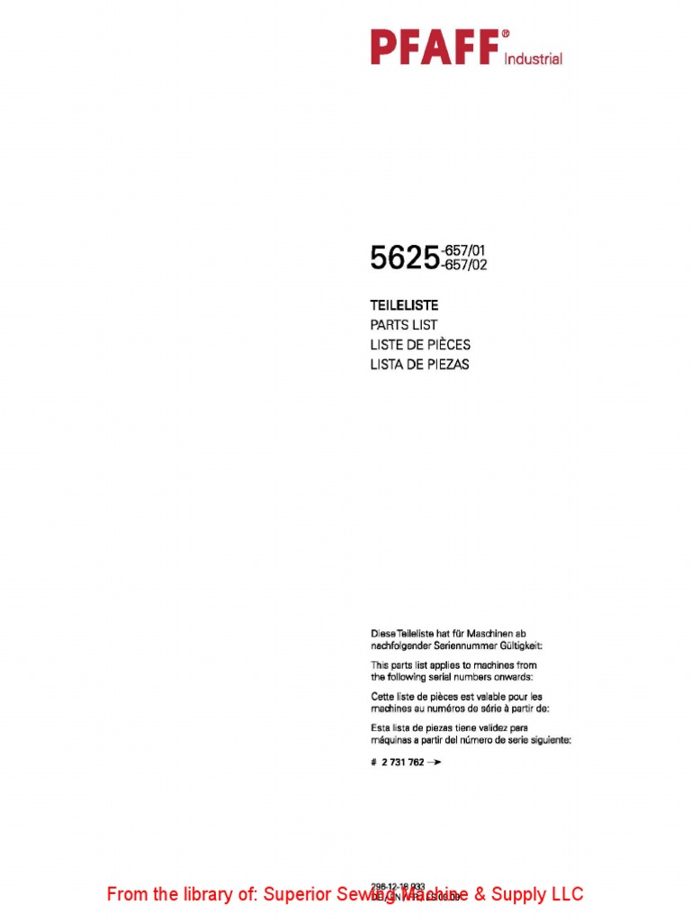 Pfaff 5625 | PDF
