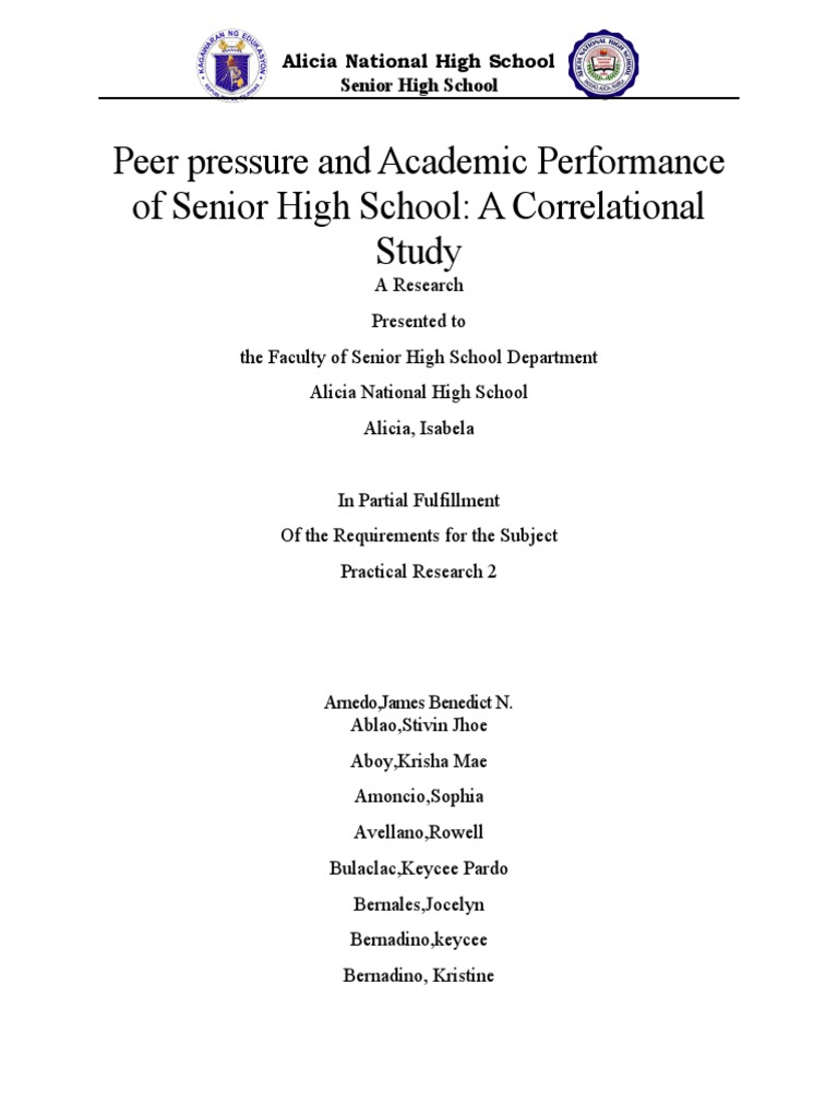Peer Pressure's Impact on Academic Performance | PDF | Adolescence | Cognitive Science