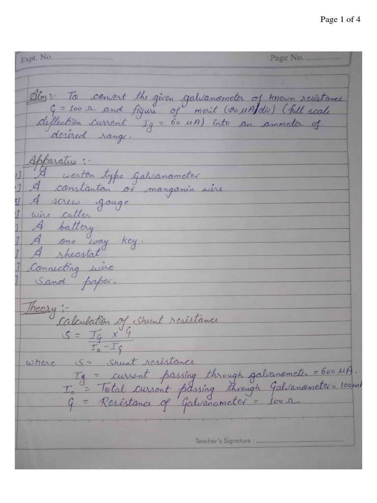 Galvanometer Into Ammeter | PDF