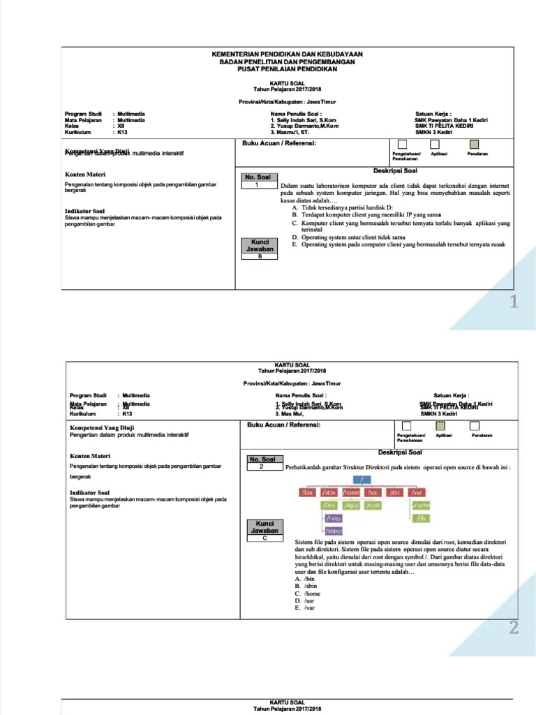 PDF Kartu Soal Pilihan Ganda Paket 3 Compress | PDF