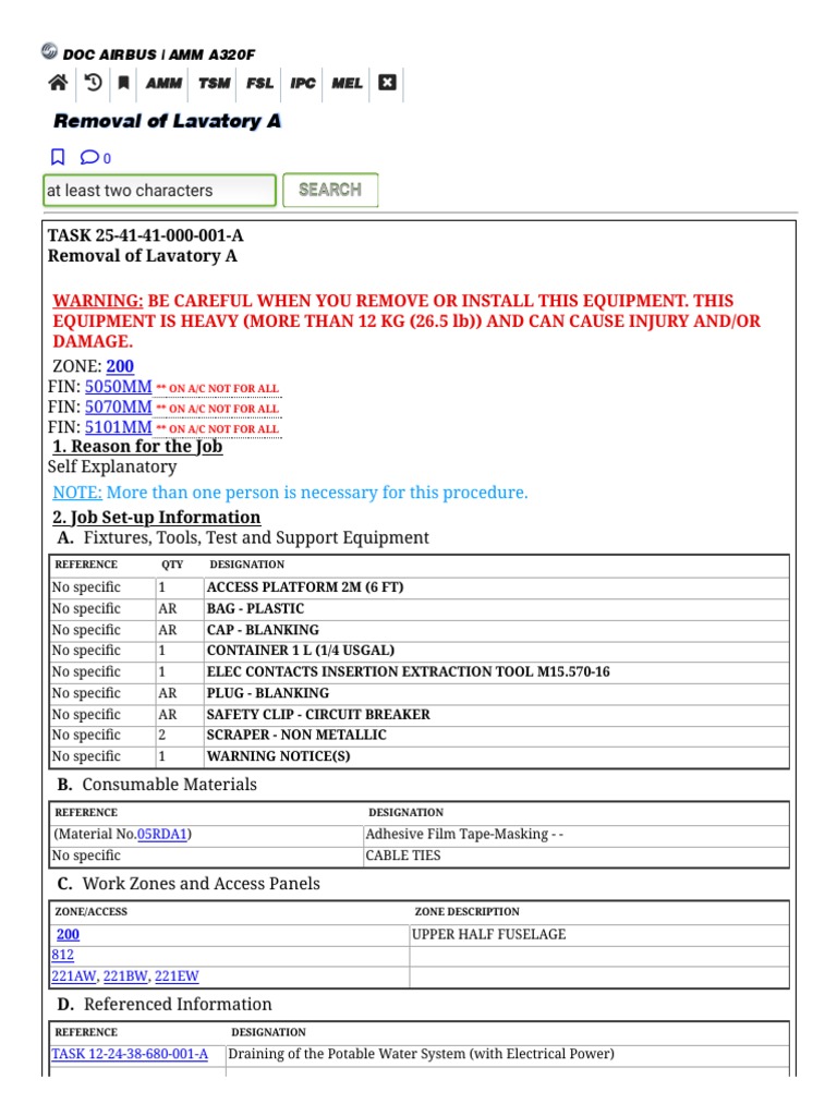 AMM A320F - Removal of Lavatory A | PDF | Electrical Connector | Screw