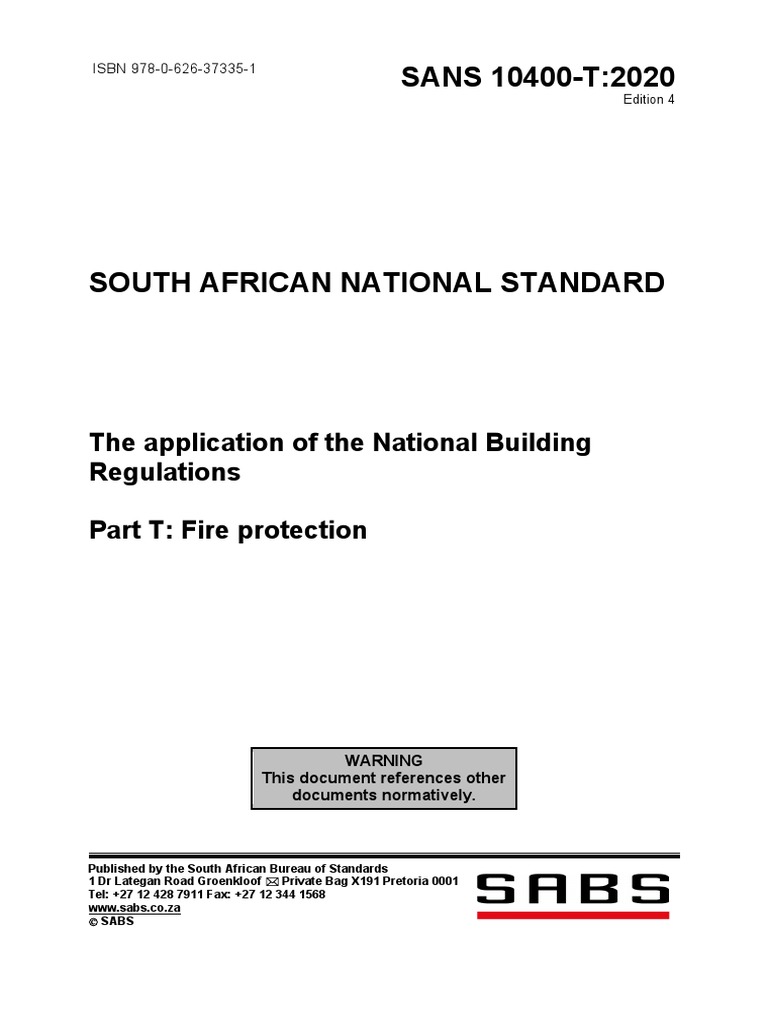 SANS10400-T 2020 Ed4 | PDF | Firefighting | Liquefied Petroleum Gas
