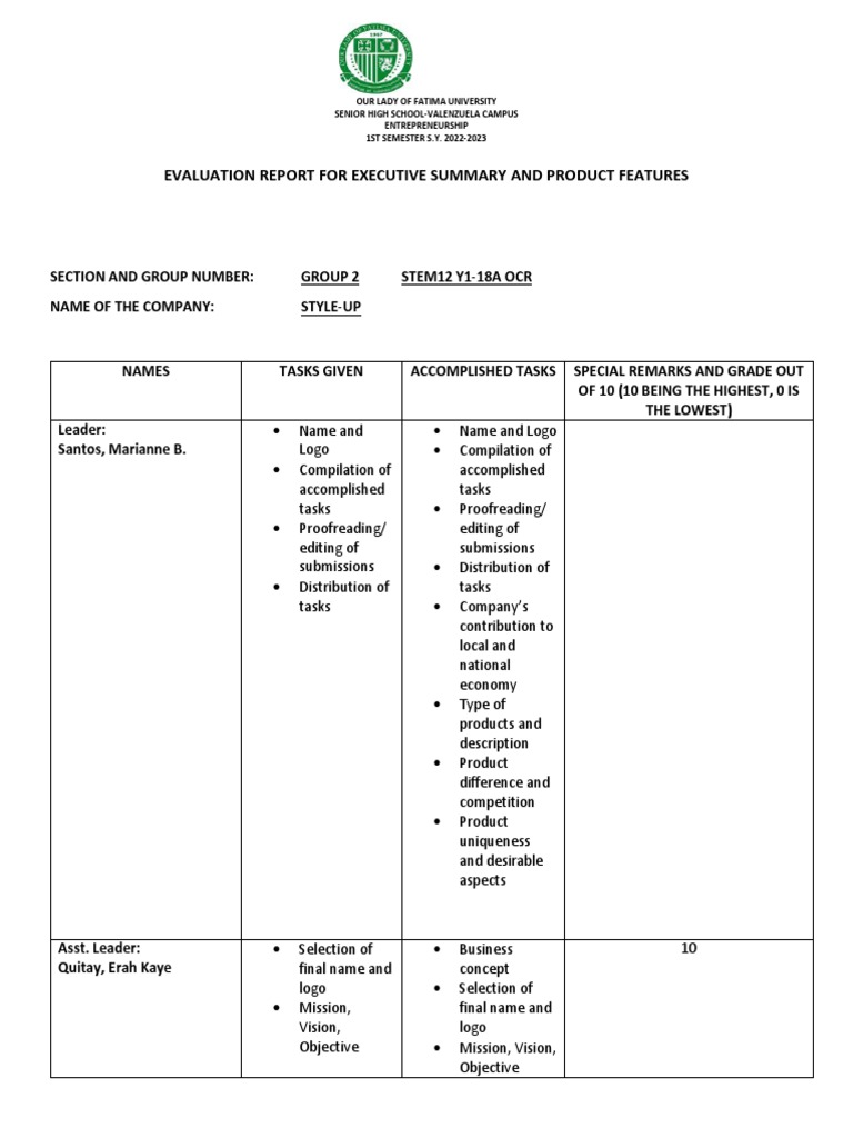 Evaluation Report Template - Entrep | PDF | Entrepreneurship | Business Economics