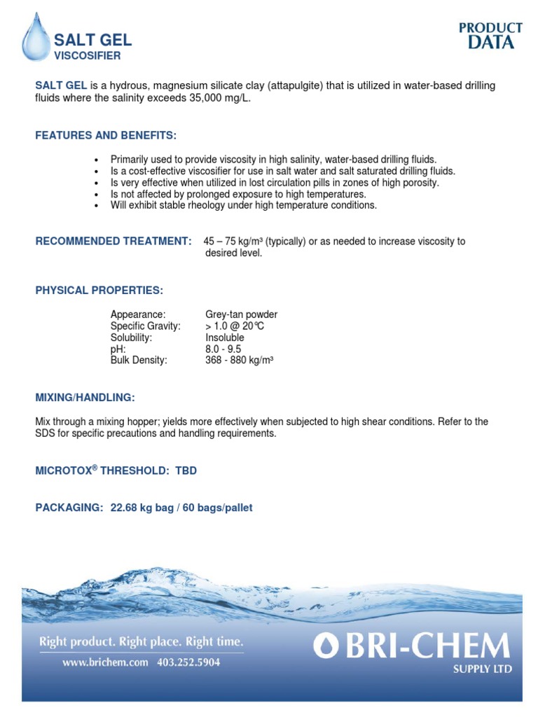 Salt Gel - PDS | PDF | Science & Mathematics