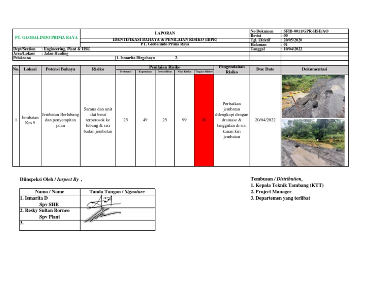 Penilaian Risiko Jembatan Km 9 | PDF