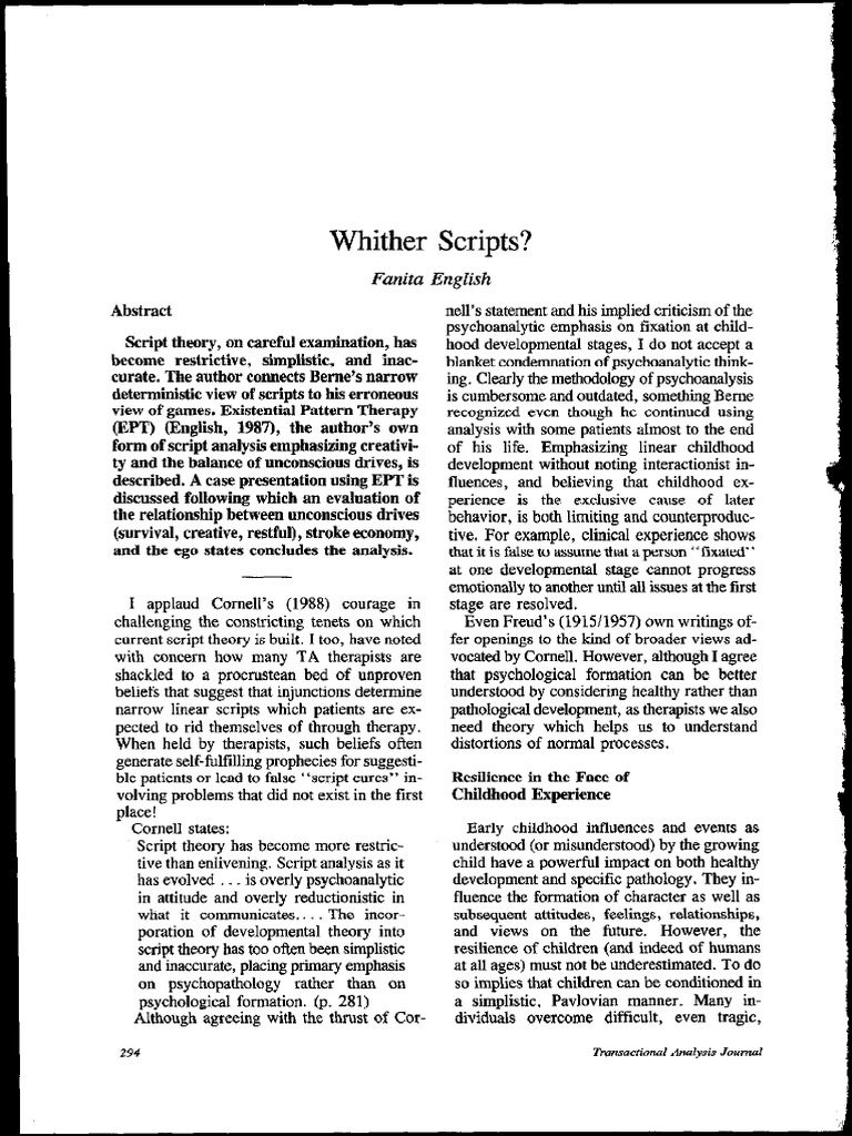 Whiter Scripts Fanita English | PDF | Psychoanalysis | Psychotherapy
