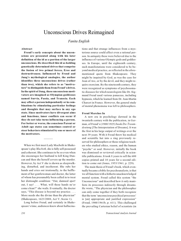 Unmasking the Olympian Motivators: Freudian and Jungian Influences on a ...
