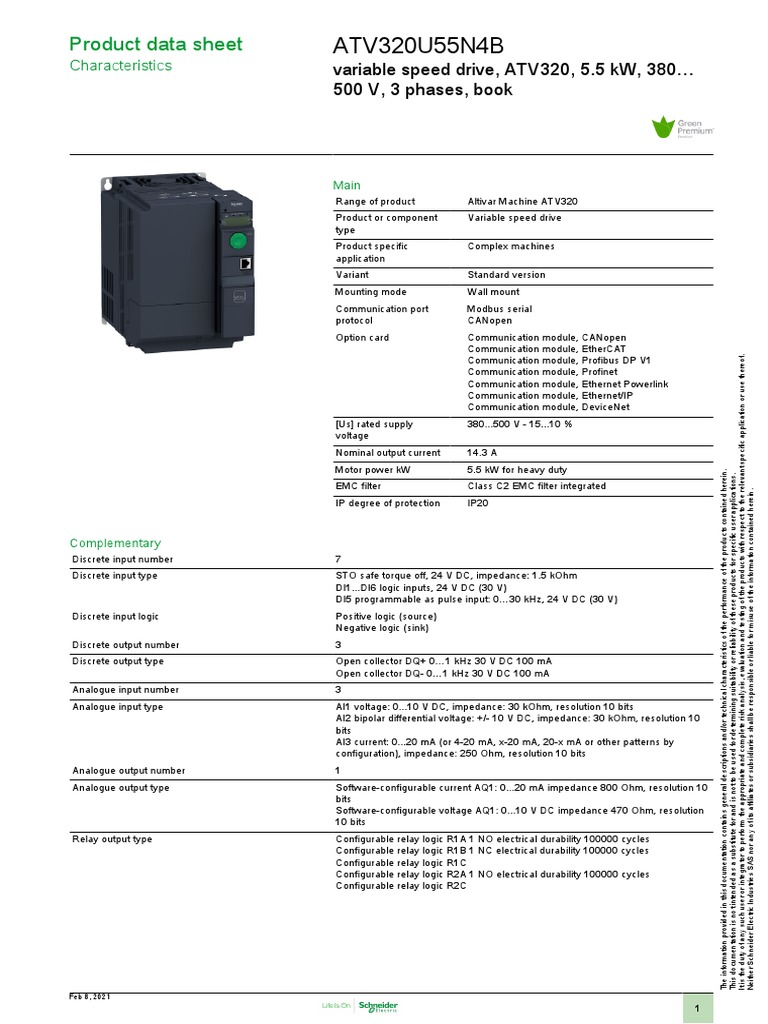 ATV320U55N4B | PDF | Relay | Electric Motor