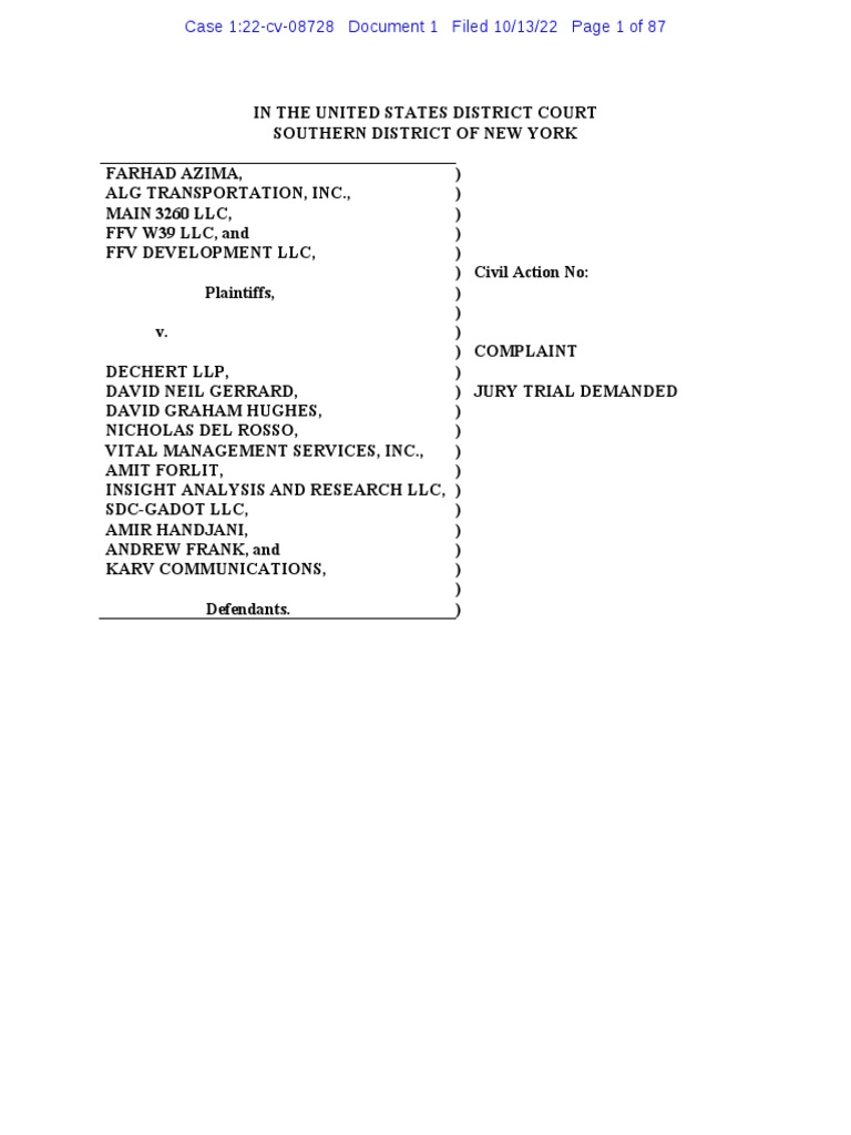 RICO Complaint Against Dechert LLP | PDF | Limited Liability ...