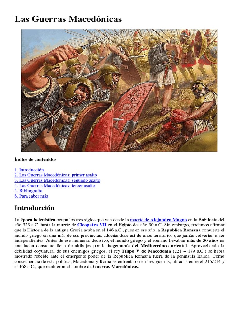 Las Guerras Macedónicas | PDF | Macedonia (antiguo reino) | Republica ...