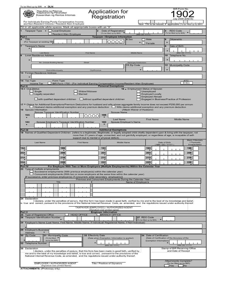 BIR Form 1902 | PDF