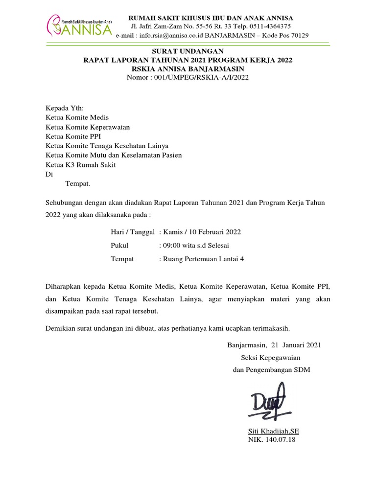 Surat Undangan Raker Dan Laptah | PDF