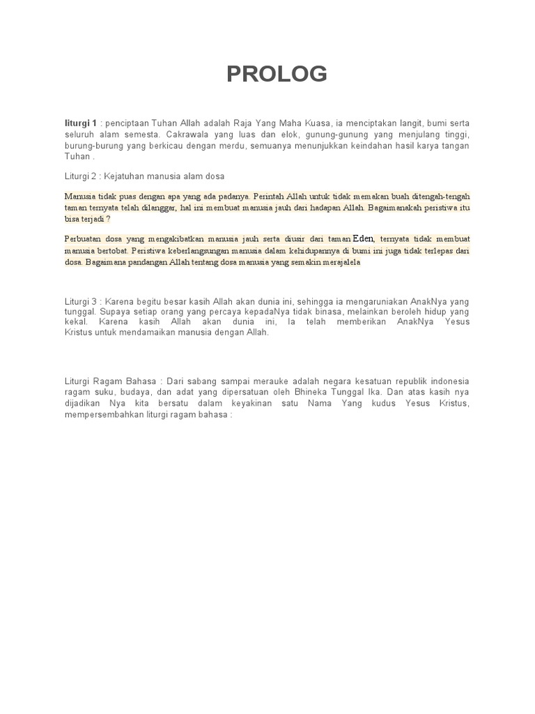 PROLOG | PDF | Agama & Spiritualitas