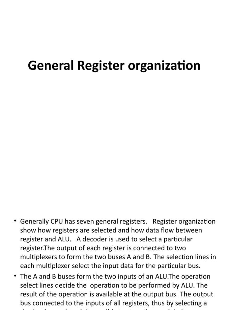 General Register Organization in CPU | PDF | Bit | Computer Programming