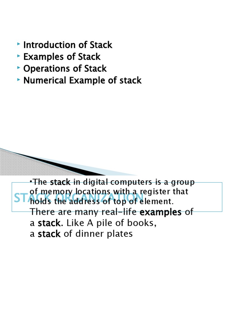 Introduction to Stacks and Their Operations | PDF | Pointer (Computer Programming) | Computer ...