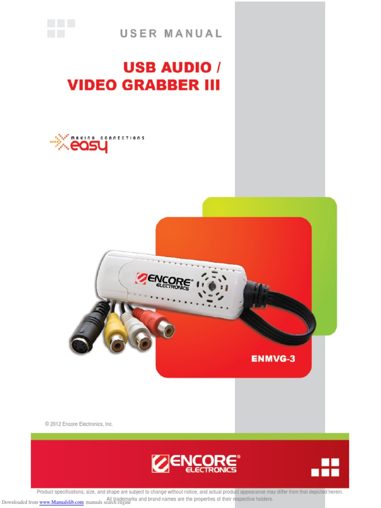 Encore MVG3 | PDF | Installation (Computer Programs) | Usb