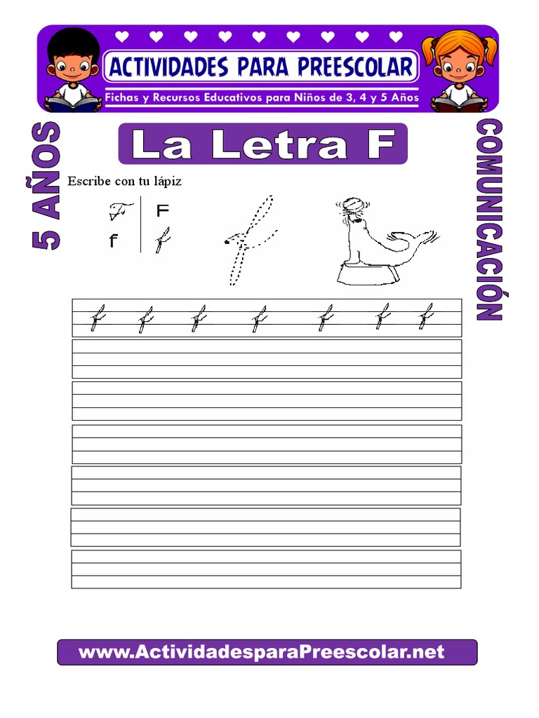 La Letra F para Niños de 5 Años | PDF