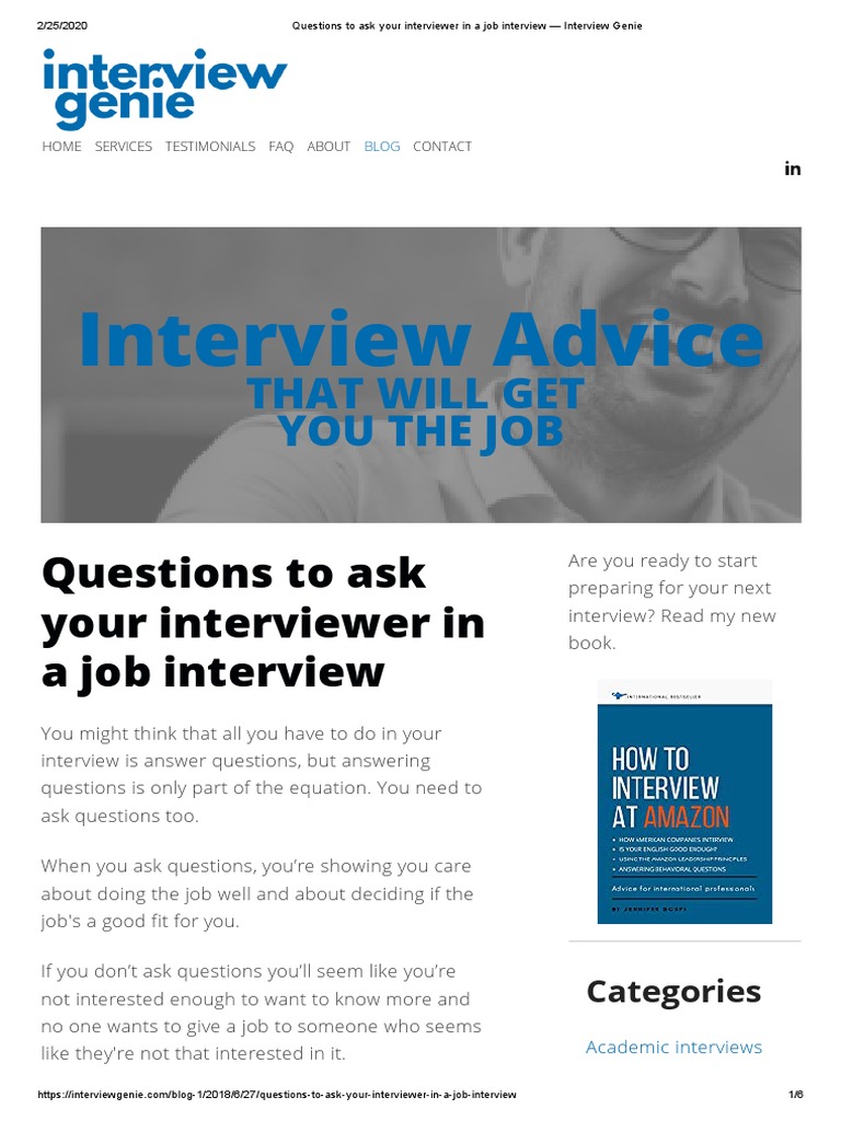 Questions To Ask Your Interviewer | PDF | Job Interview | Question