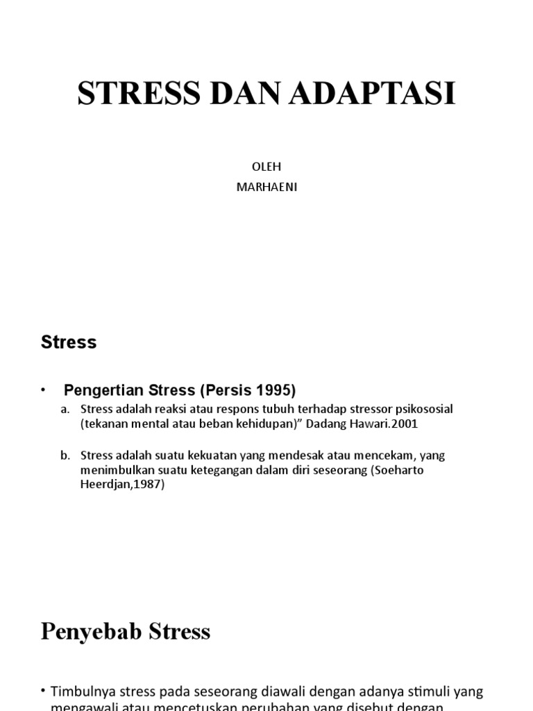 Stress Dan Adaptasi | PDF | Pengembangan Diri