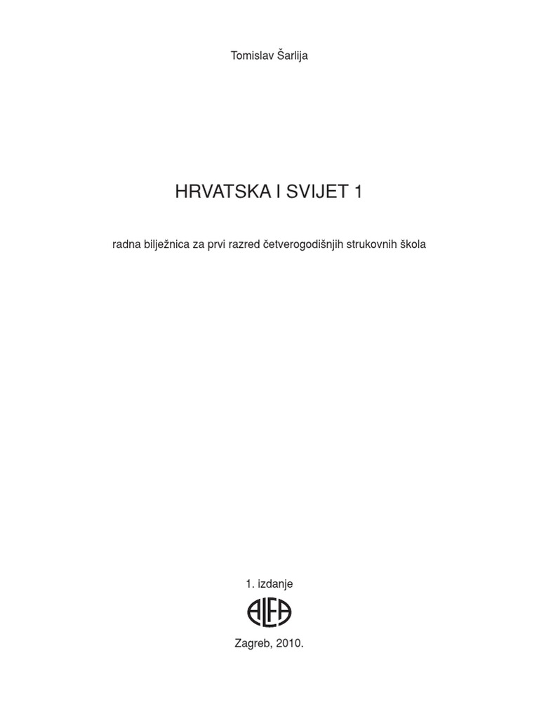 Hrvatska I Svijet 1 - Radni Zadatci | PDF