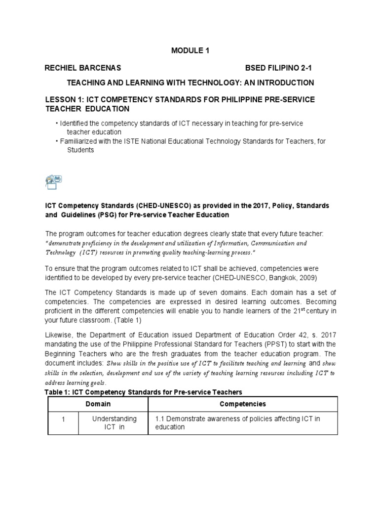 MODULE 1-Task 1 | PDF | Educational Technology | Learning