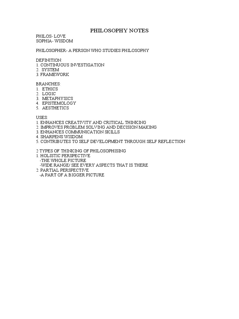 Philosophy Notes | PDF