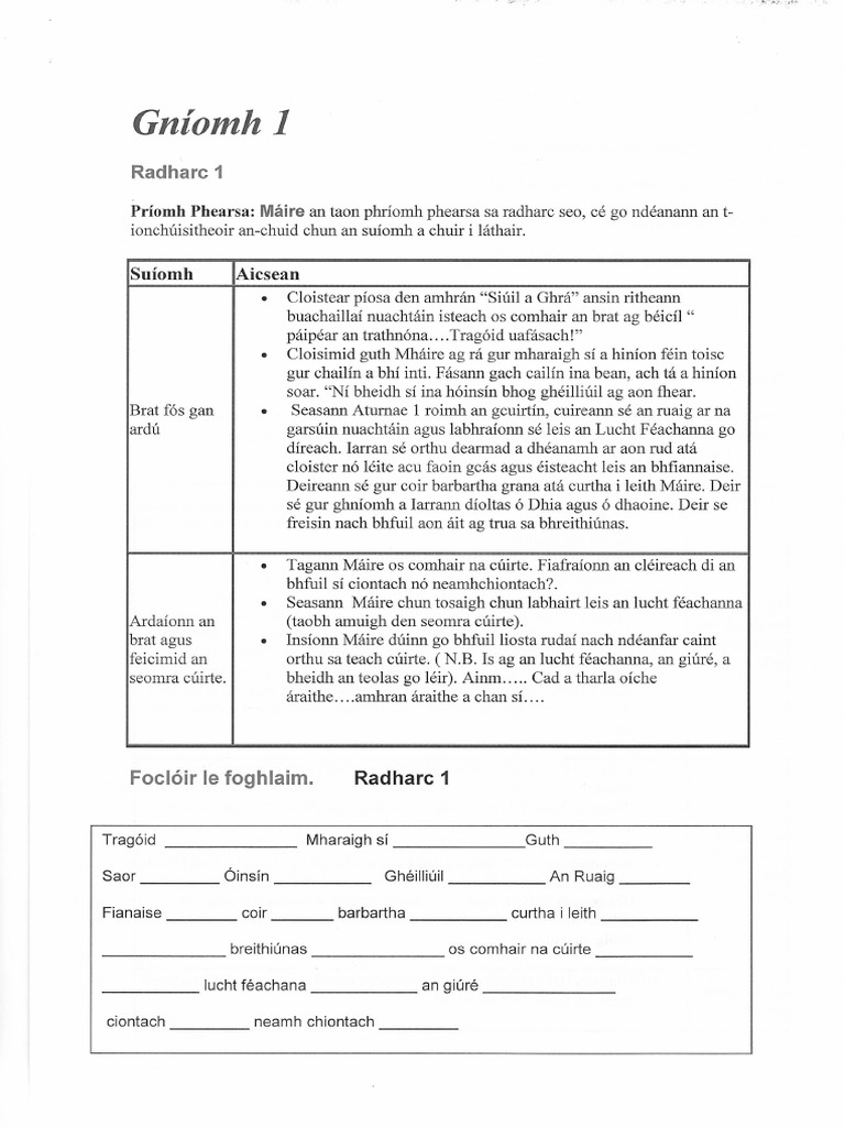 An Triail Gníomh 1 Agus 2 | PDF