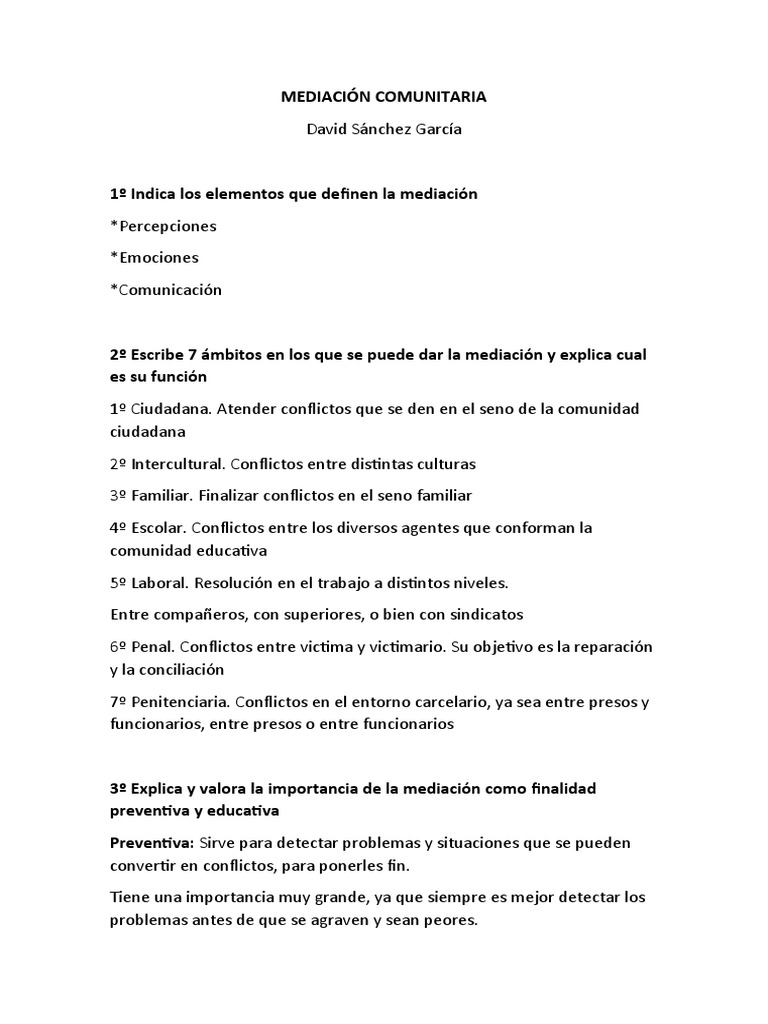 Mediación Comunitaria | PDF