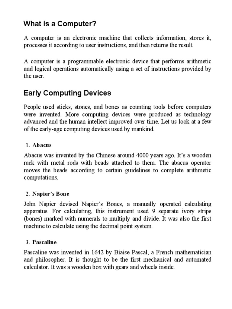 History of Computer | PDF | Personal Computers | Microprocessor