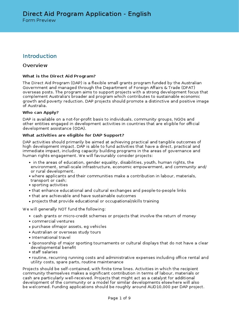 Direct Aid Program Application - English - Application | PDF | Risk | Aids