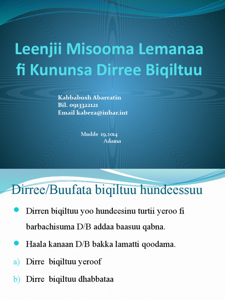 Misooma Lemana Fi Kununsaa Buufata Biqiltuu | PDF